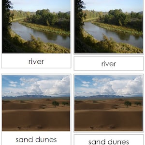Aquatic & Land Features 3-part Cards Set 1 Geography Printable ...