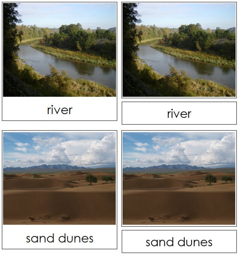 Aquatic & Land Features 3-part Cards Set 1 Geography - Etsy