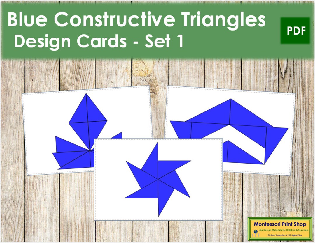 Blue Constructive Triangles Design Cards Set 1 Geometry - Etsy