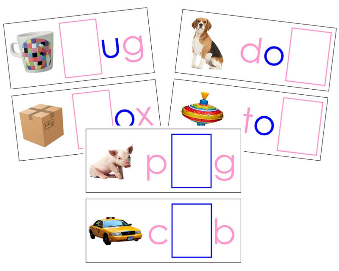 Montessori Moveable Alphabet Sound Cards Bundle Pink/blue - Etsy