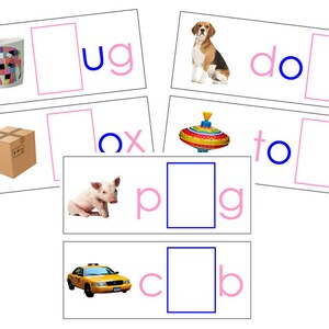 Montessori Moveable Alphabet Sound Cards Bundle Pink/blue (print ...