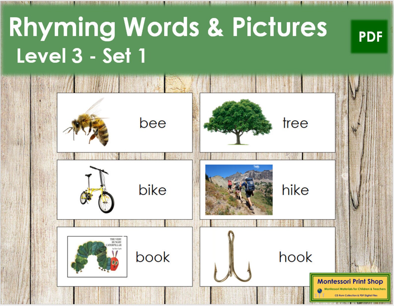 Rhyming Words & Pictures Level 3 Set 1 Montessori Language - Etsy