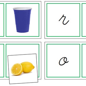 Phonetic Matching Cards Set 3 (CURSIVE) - Montessori Language ...