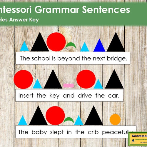 Parts of Speech Elementary 3-part Cards Montessori Grammar | Etsy