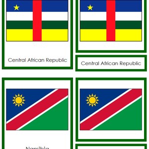 Montessori Flags of Africa 3-part Cards [color-coded] - Geography ...