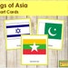 Flags of Asia color-coded Montessori Continent Cards - Etsy Canada