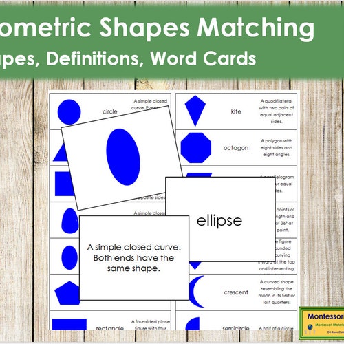 Geometric Shapes Sorting Cards & Chart Primary Geometry - Etsy Canada