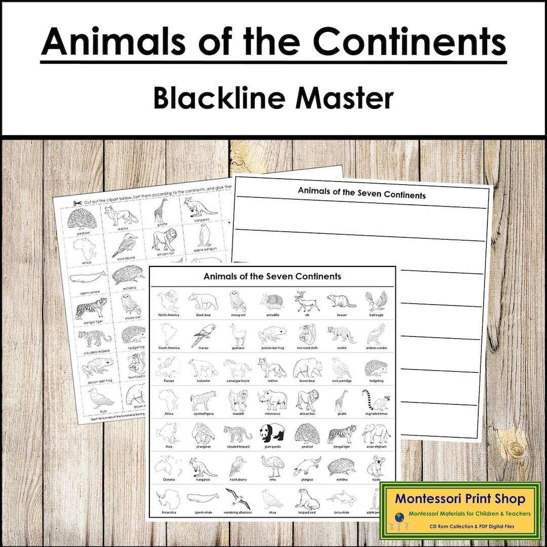Animals of the Continents Sorting Blackline Masters - Zoology ...