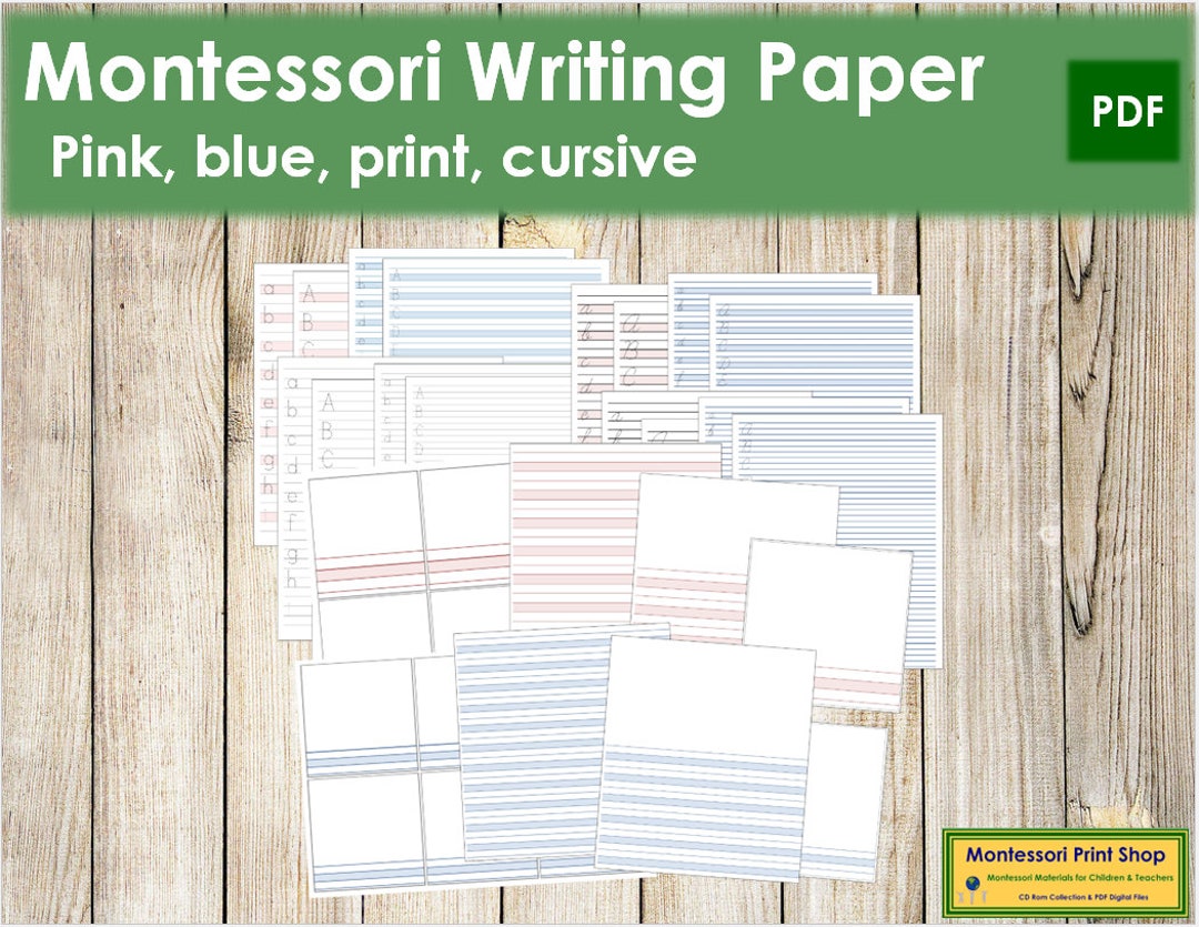Montessori Writing Paper Bundle Printable Montessori - Etsy