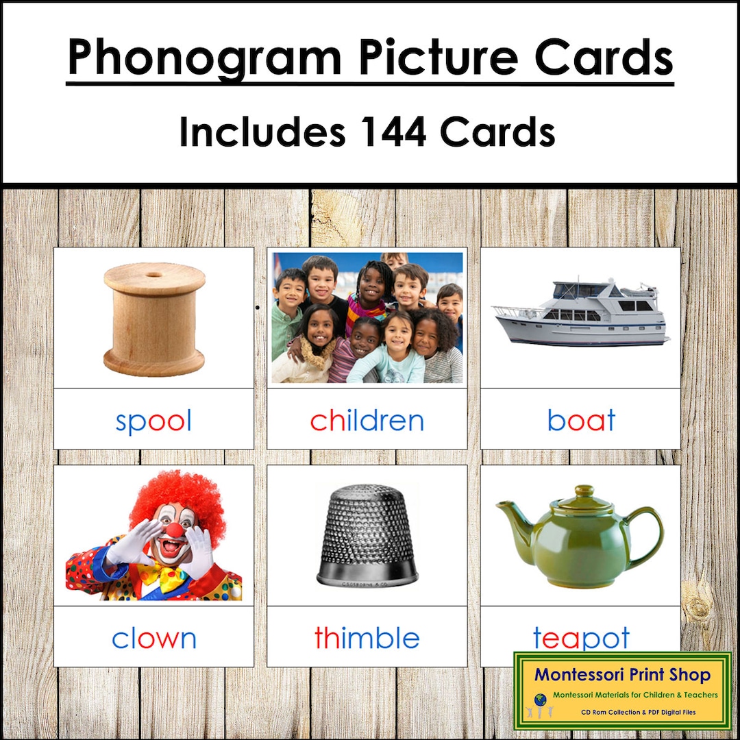 Phonogram Picture Cards [level 3] - Montessori Phonics (digital ...
