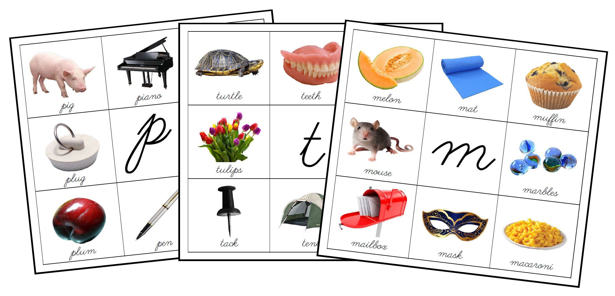 Phonetic Letter Mats cursive Lowercase Montessori - Etsy