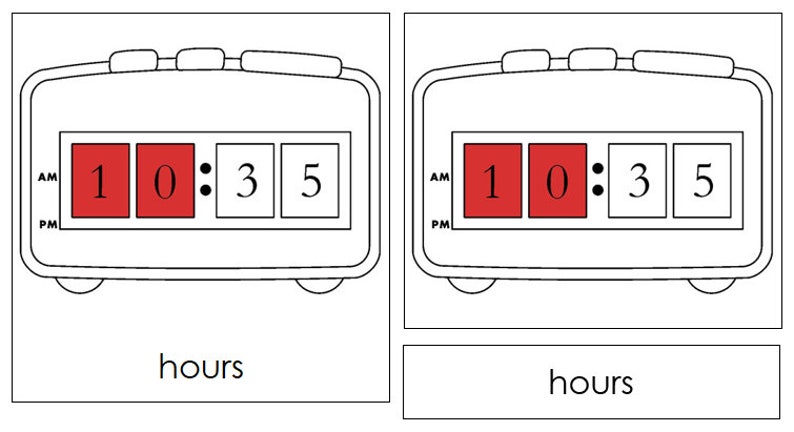 Parts of a Clock Nomenclature 3-part Cards Printable - Etsy