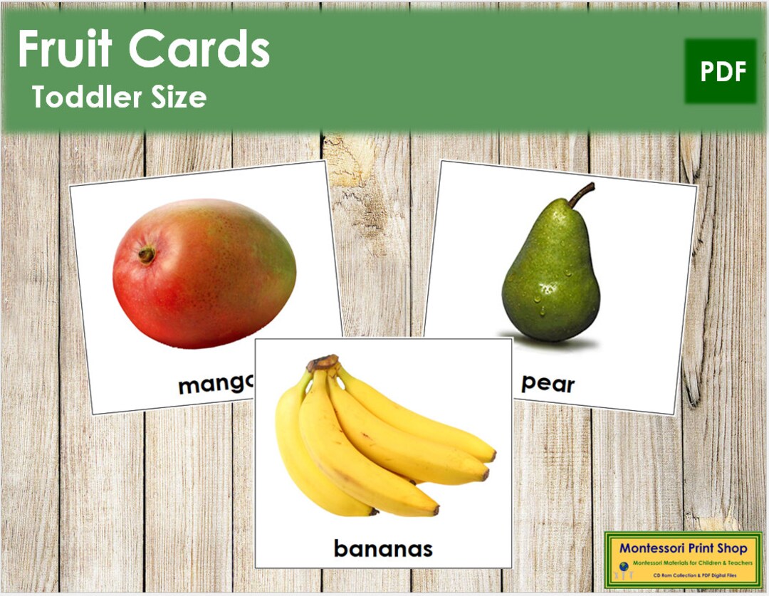 Fruit Cards Printable Toddler Montessori Materials Digital - Etsy