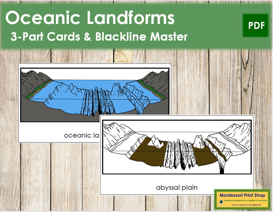 Oceanic Landforms Nomenclature 3-part Cards Printable - Etsy