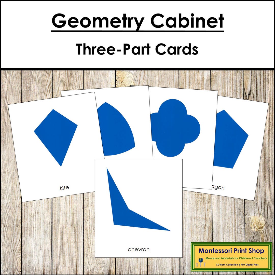 Montessori Geometry Cabinet Shapes 3-part Cards (digital Download) - Etsy