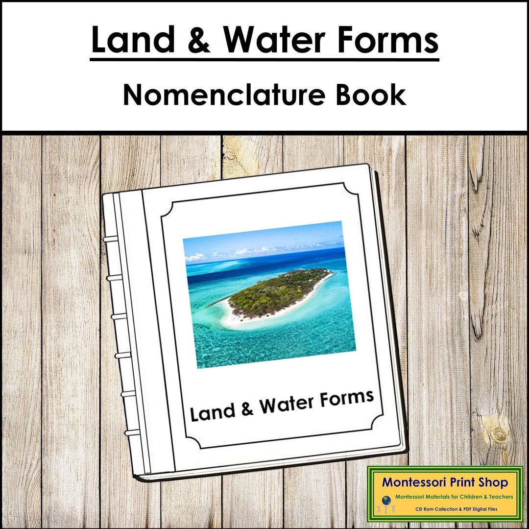 Montessori Simple Land & Water Forms Photo Book - Earth Science ...