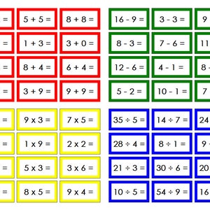 Math Operations Equation Slips Bundle [montessori Color-code] Addition ...