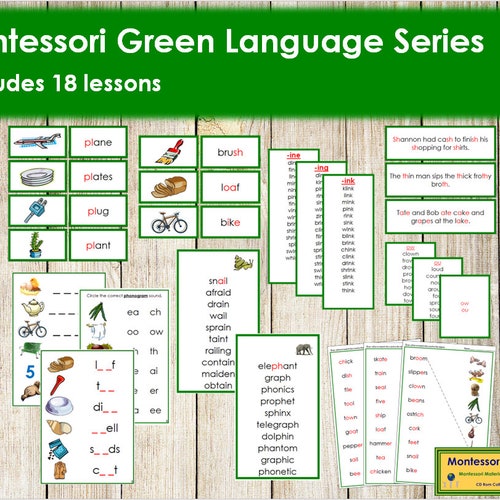 Montessori Pink Phonetic Language Series Bundle CLIPART - Etsy