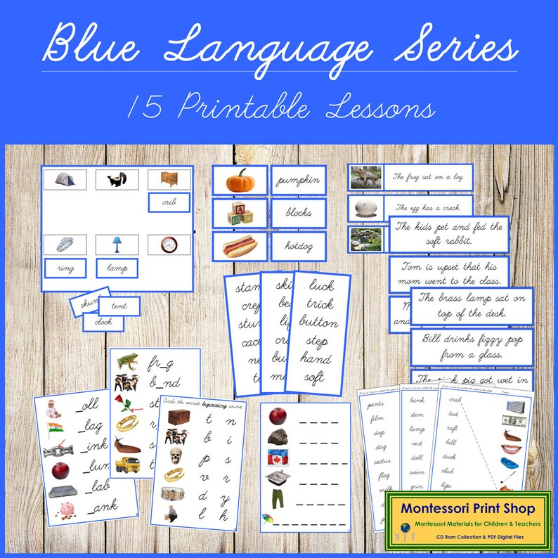 Montessori Cursive Blue Phonetic Language Series Bundle [PHOTOS ...
