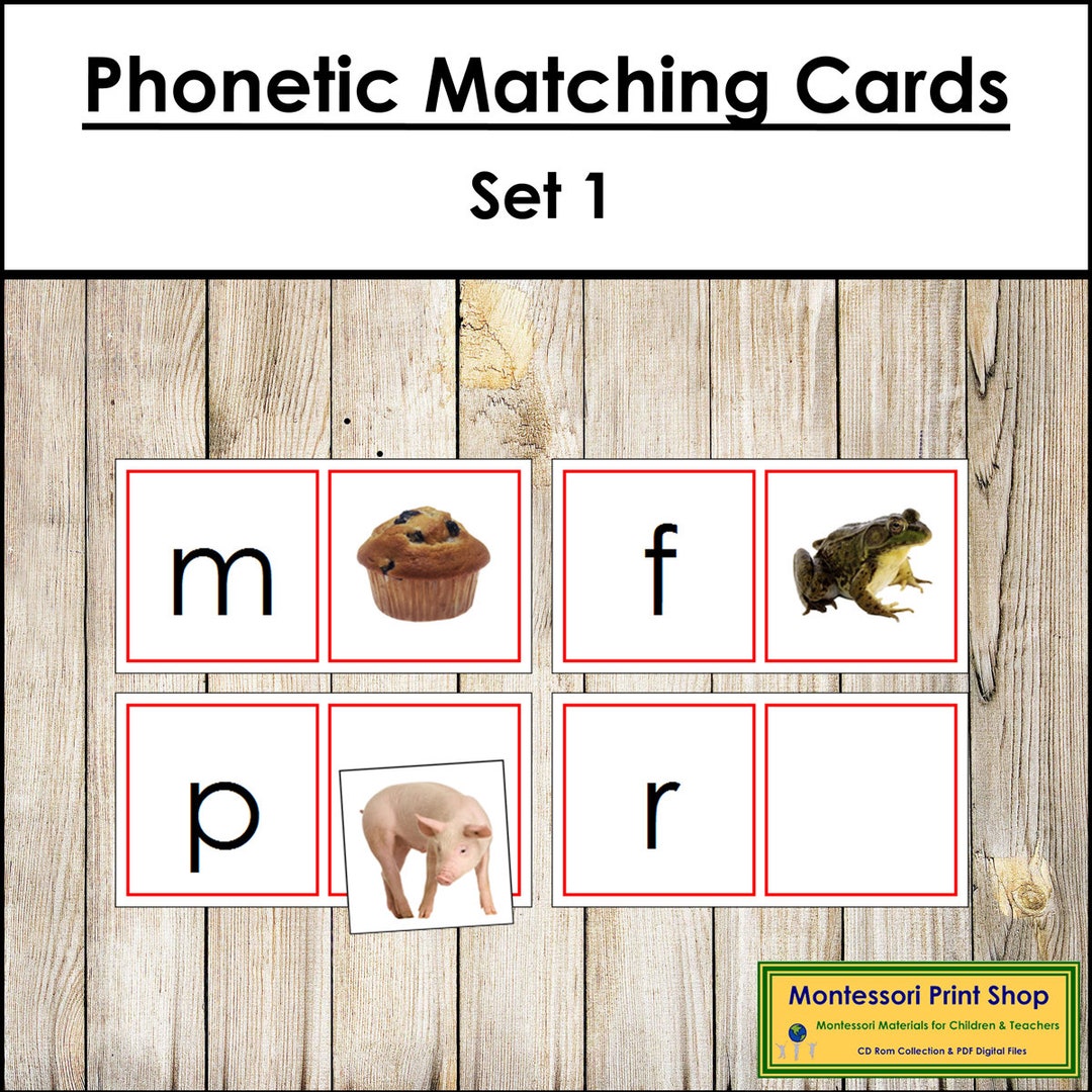 Phonetic Matching Cards [set 1] - Montessori Phonics (digital Download ...