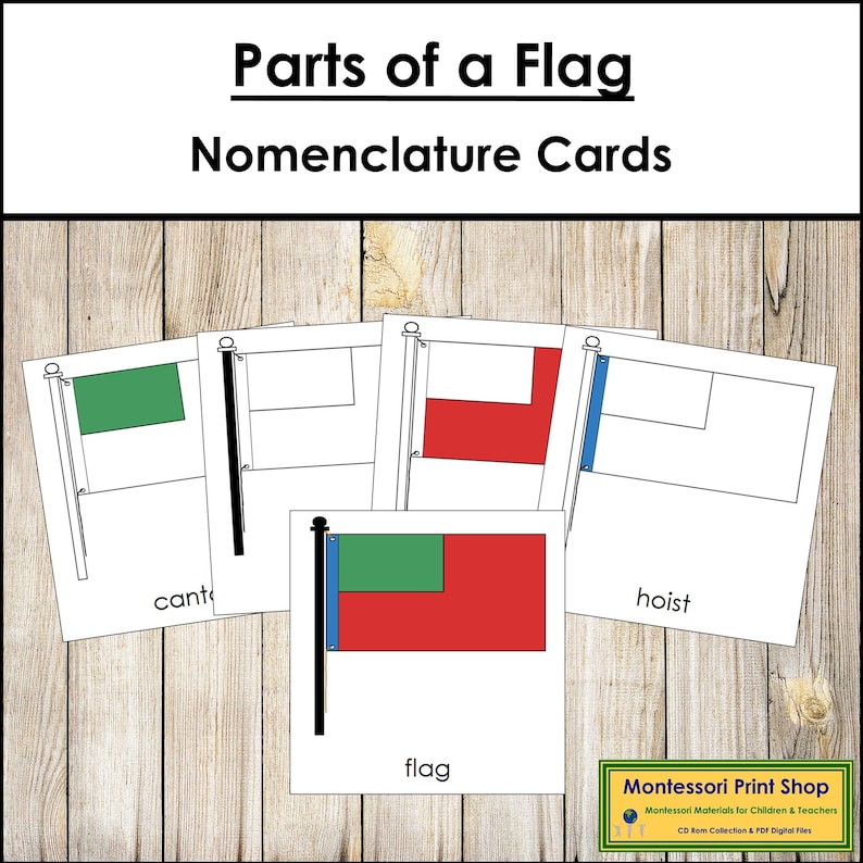 Parts of a Flag Nomenclature 3-part Cards & Blackline Master ...