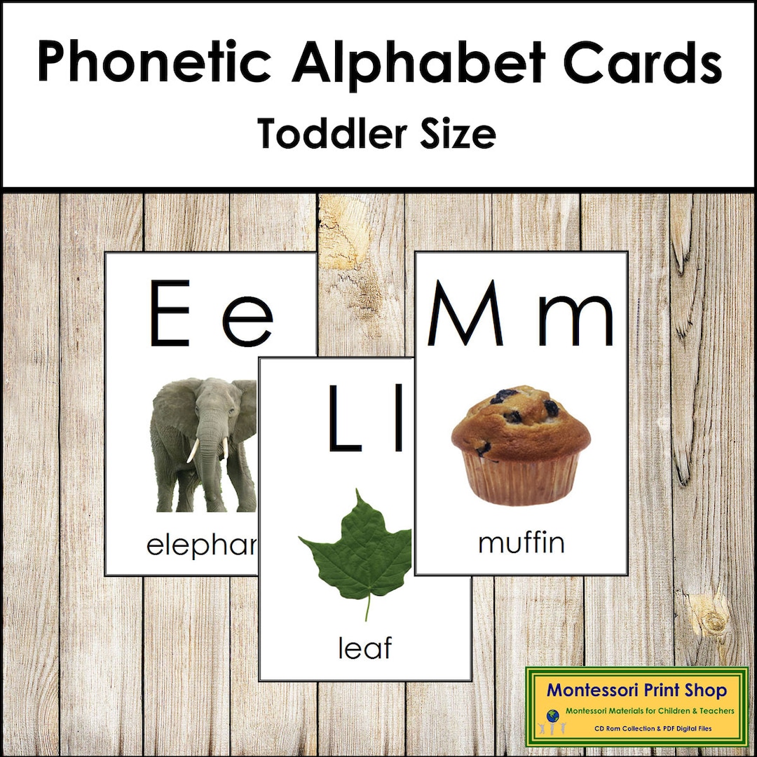 Phonetic Alphabet Cards Printable Toddler Montessori Cards - Etsy