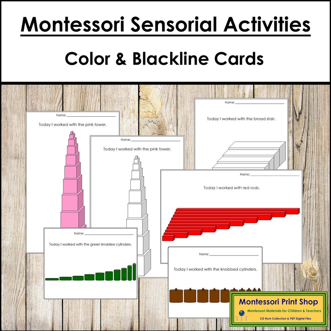 Sensorial Activity Cards (color & Blackline) - Montessori Sensorial ...