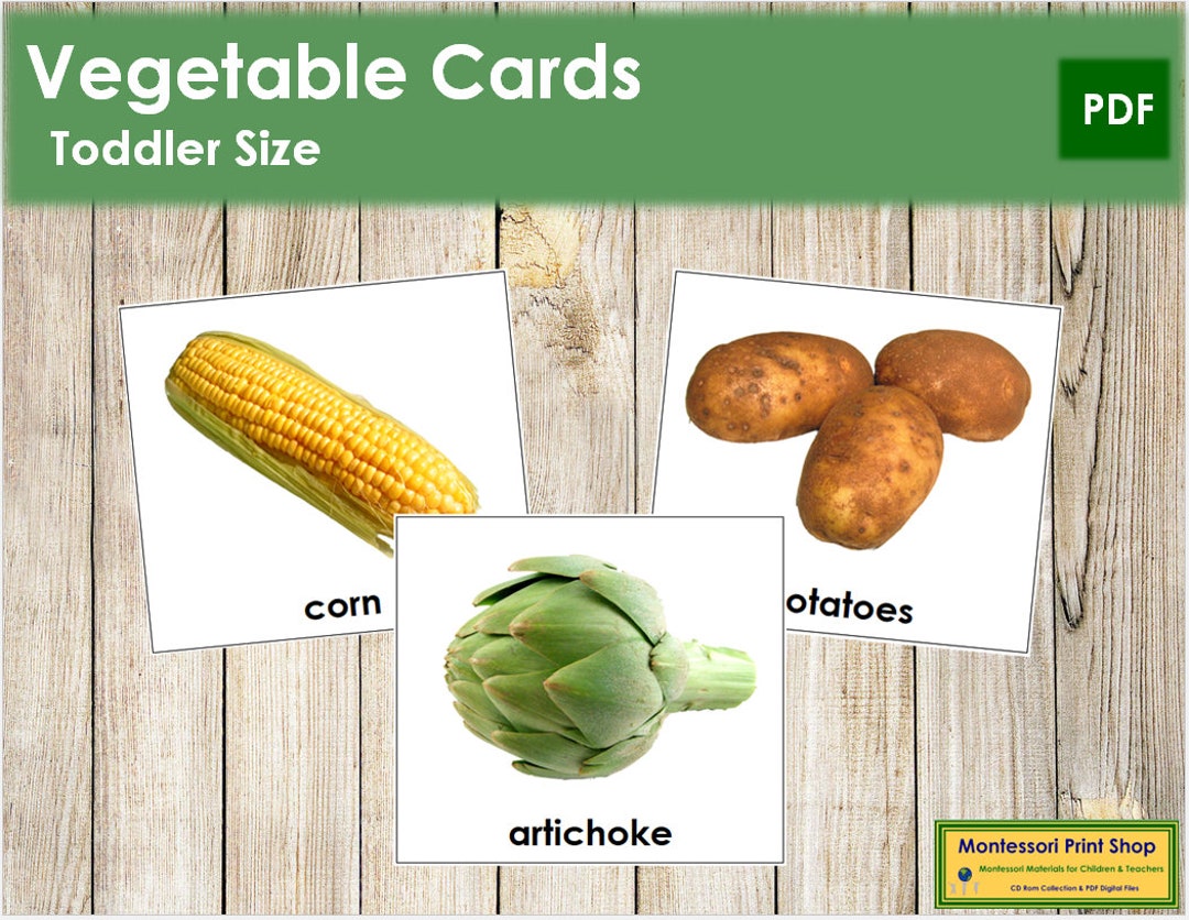 Vegetable Cards Printable Toddler Montessori Materials - Etsy