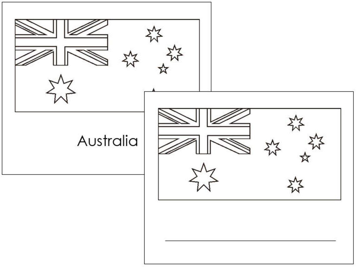 Flags of Australia Blackline Masters Geography Printable - Etsy