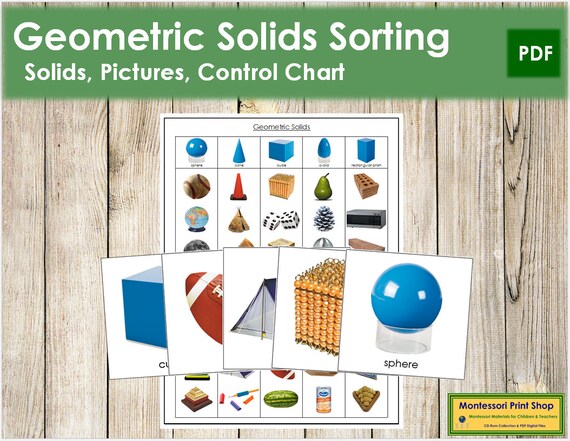 Geometric Solids Sorting Cards & Control Chart Geometry - Etsy