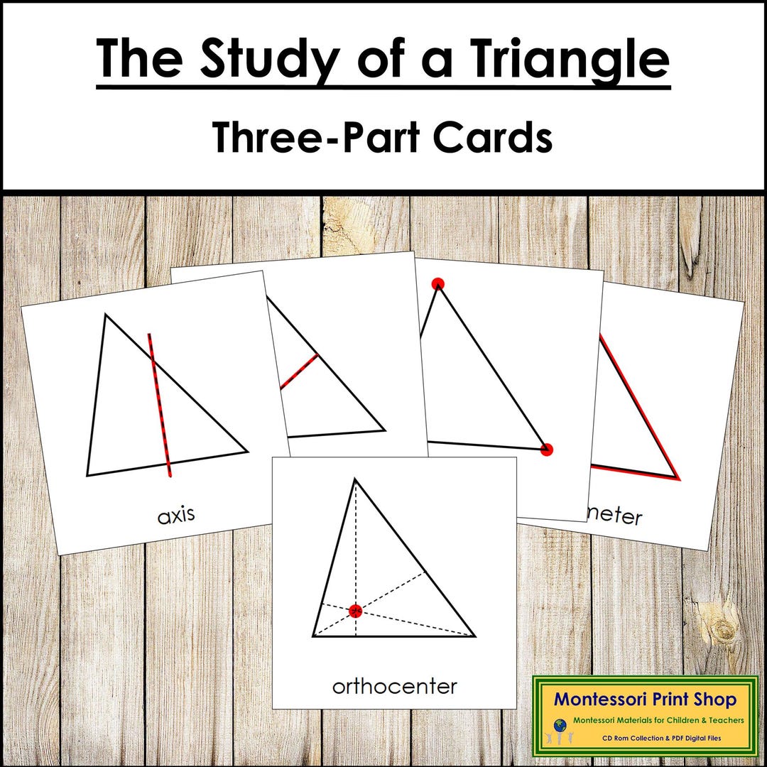 The Study of a Triangle Nomenclature 3-part Cards - Montessori Geometry ...