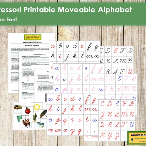 Montessori Moveable Alphabet With Instructions cursive | Etsy