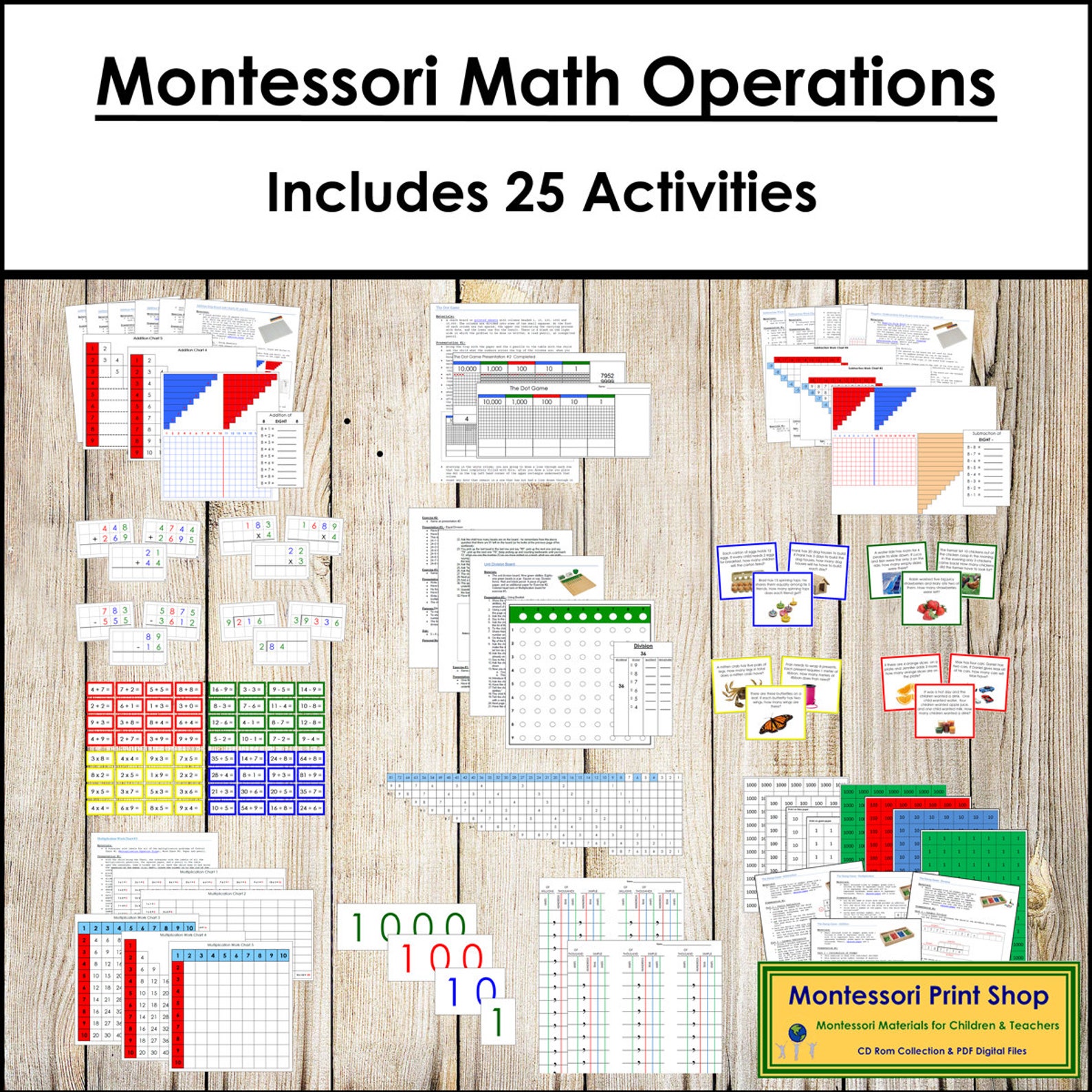 Primary Montessori Math Operations Bundle Printable Montessori ...