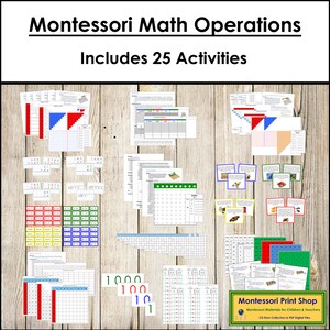 Primary Montessori Math Operations Bundle Printable Montessori ...
