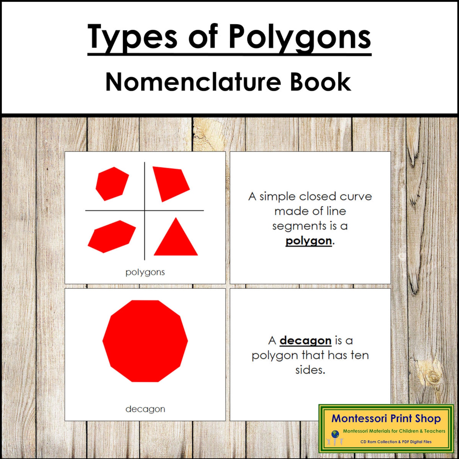 Types of Polygons Nomenclature Book - Montessori Geometry (digital ...