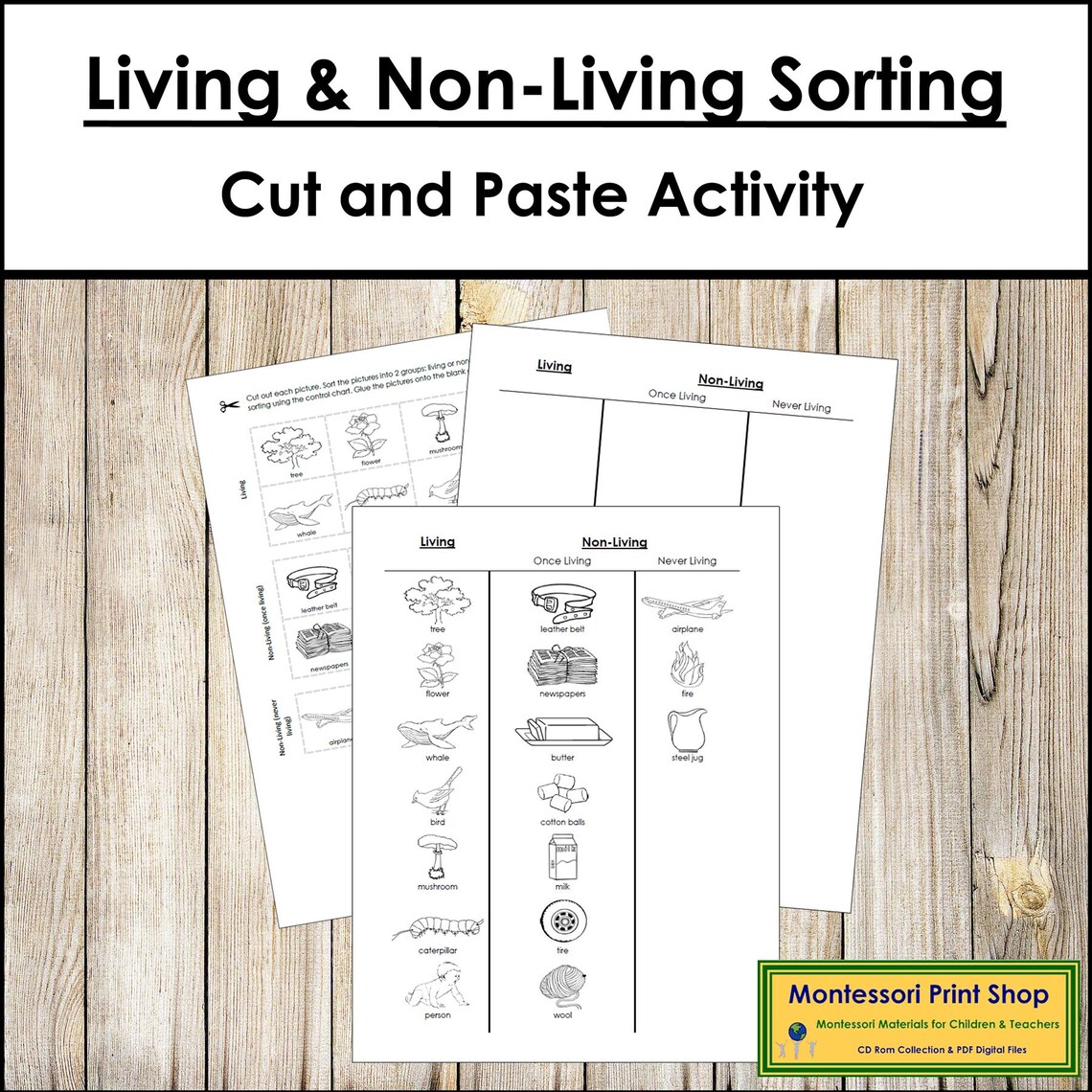 Living and Non-living Sorting Cut & Paste Activity [blackline Masters ...