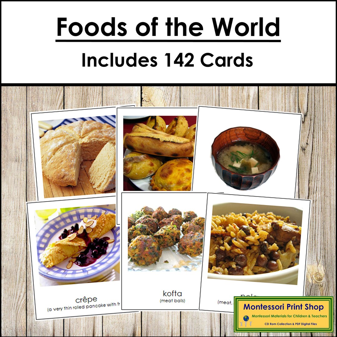 Foods of the World Bundle - Geography - Printable Montessori Cards ...