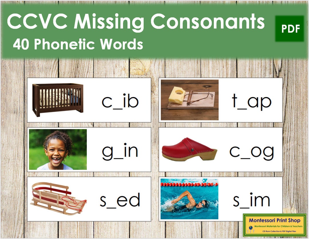 CCVC Missing Consonant Cards Montessori Language Printable - Etsy