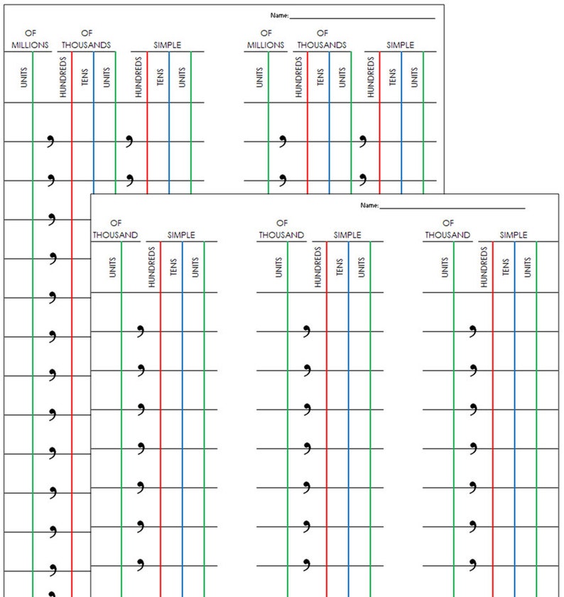 Bead Frame Paper [large & Small] - Montessori Math (digital Download ...