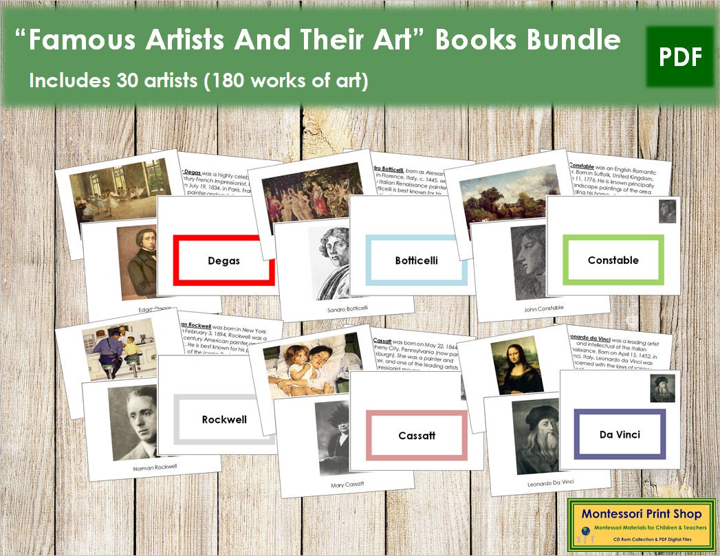 Famous Artists and Their Art Books Bundle set 1 Printable | Etsy