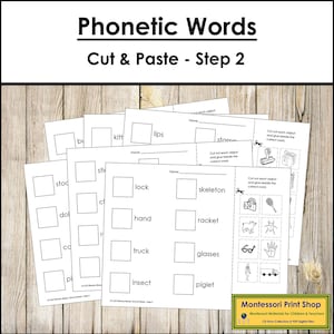 Phonetic Words Cut & Paste [step 2] - Montessori Language/phonics ...
