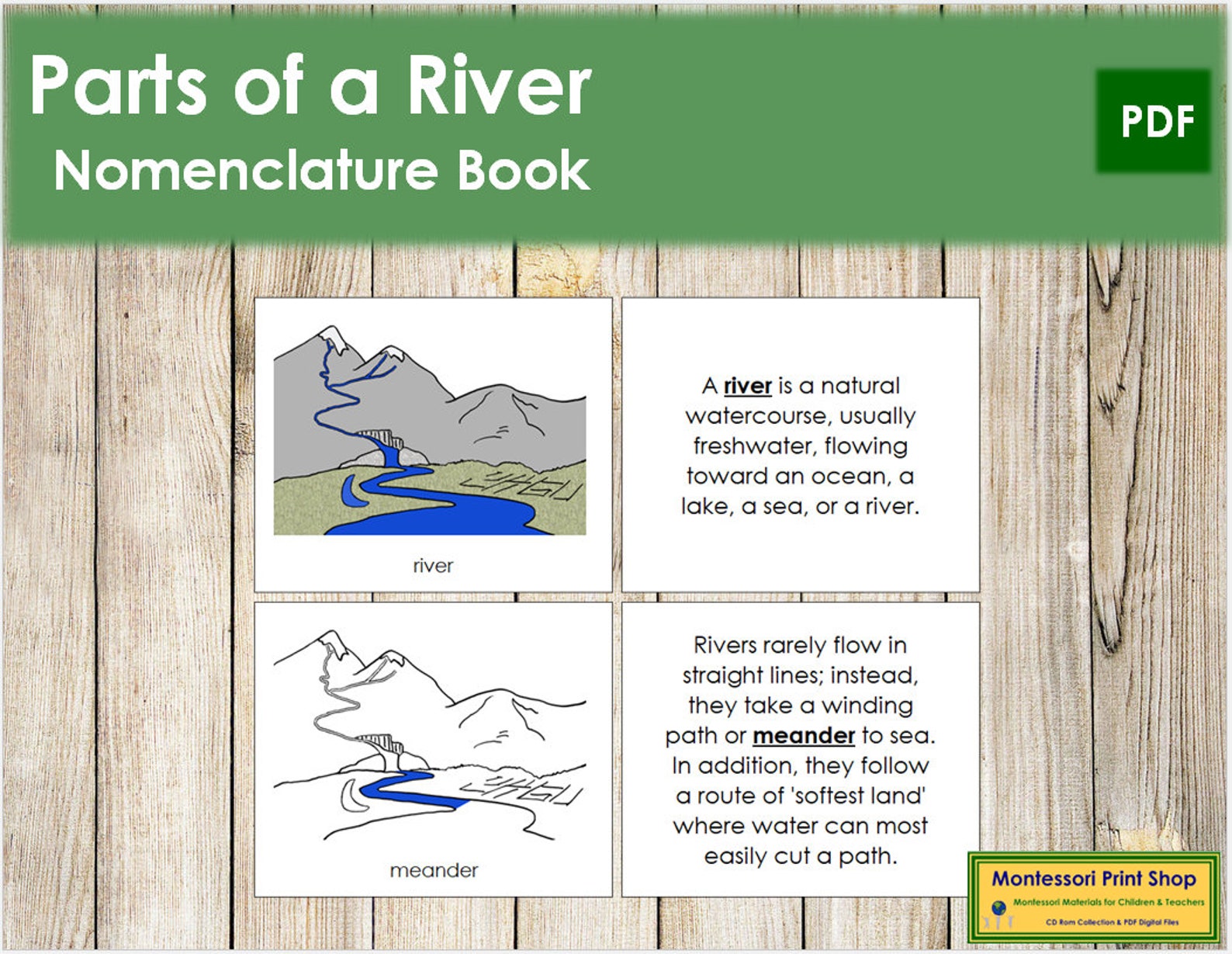 Parts of a River Nomenclature Book Science Printable - Etsy