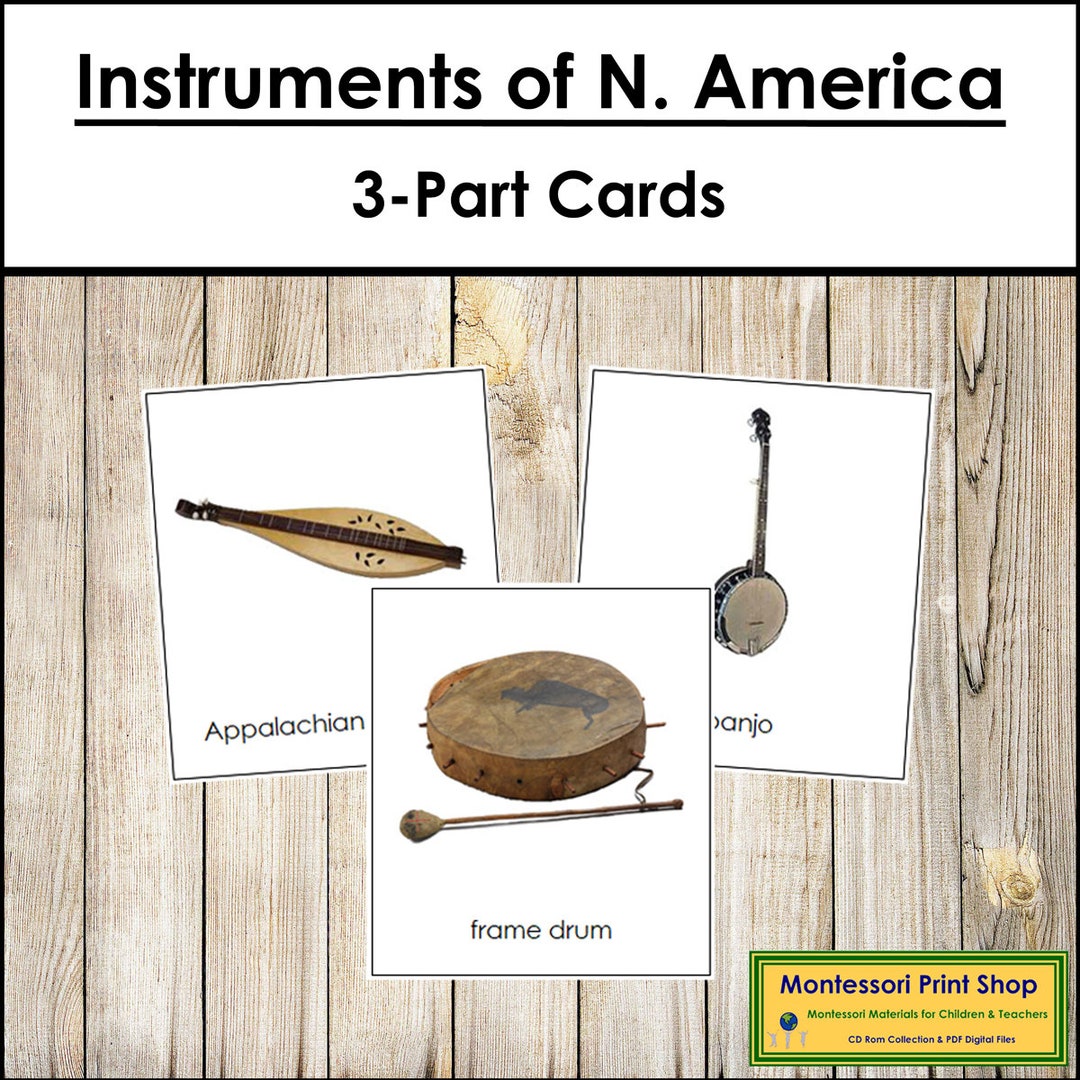 Montessori Musical Instruments of North America 3-part Cards ...