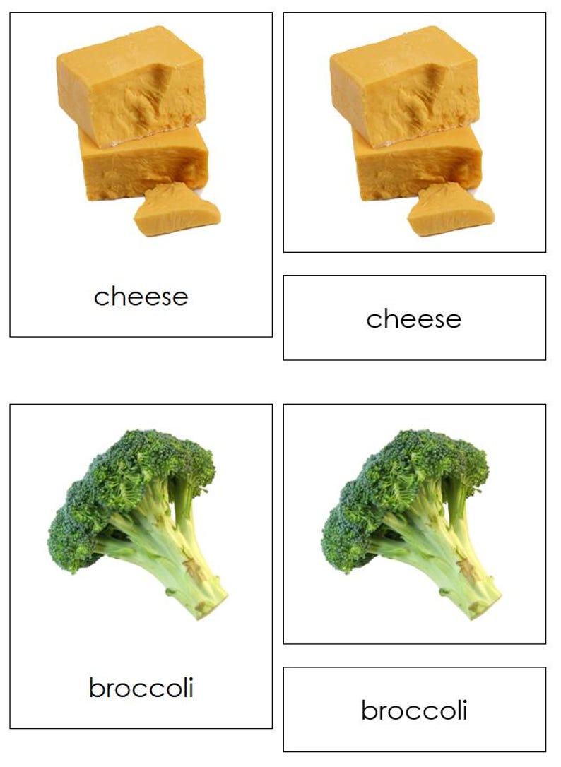 Food Groups Sorting Cards & Chart - Montessori Nutrition Activity ...