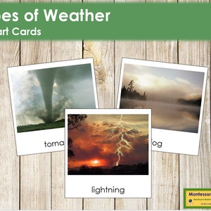 Types of Weather Nomenclature 3-part Cards Science - Etsy