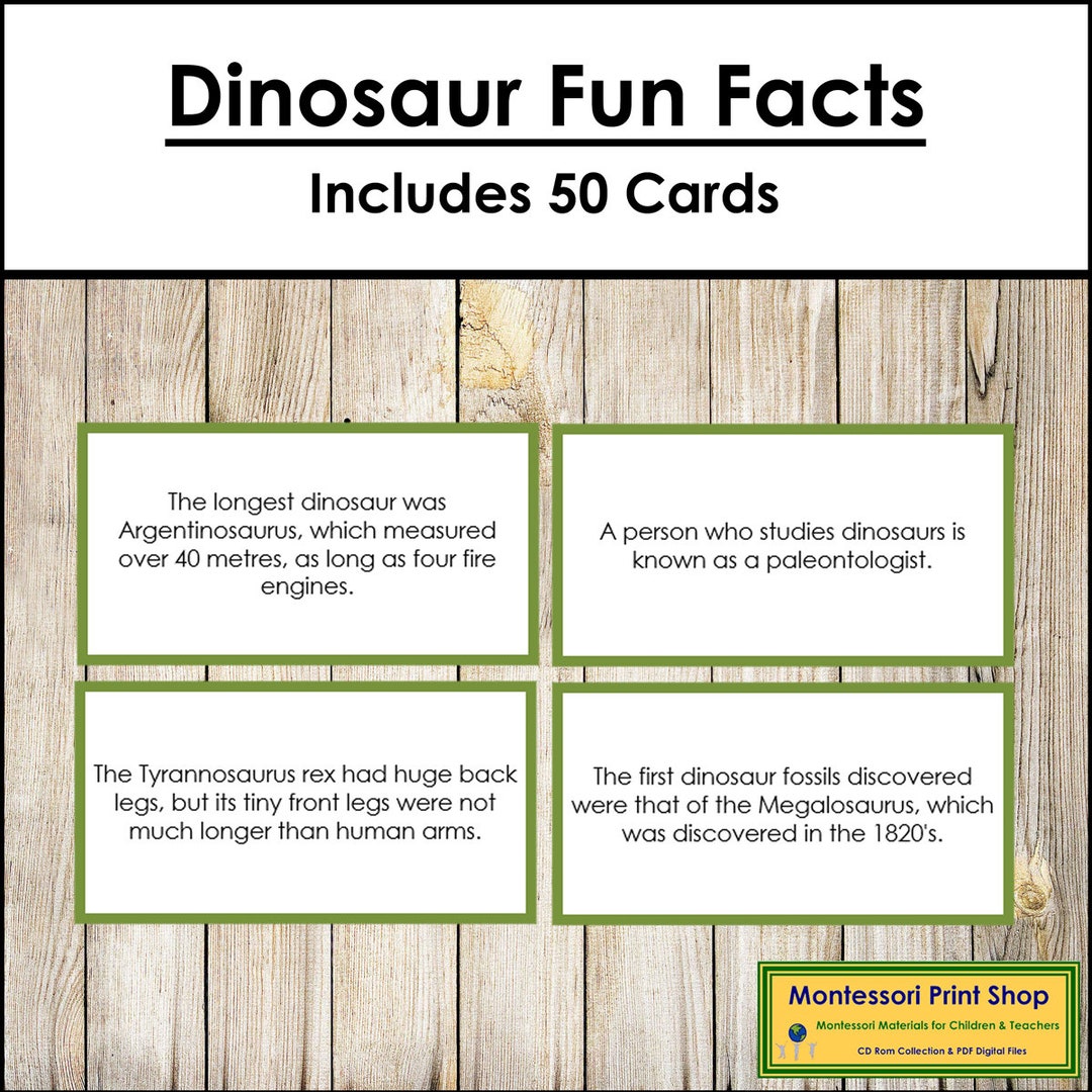 Dinosaur Fun Facts (color) - Montessori Science & Zoology - Printable ...