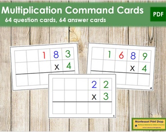 Montessori Math Task Cards - Etsy