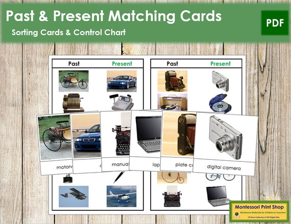 Past and Present Matching Cards & Control Chart Printable | Etsy