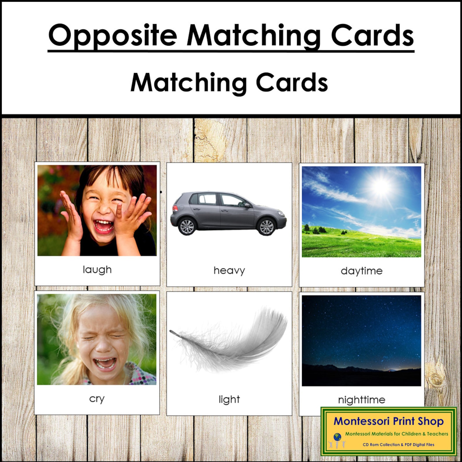 Opposite Matching Cards - Montessori Language & Grammar - Printable ...