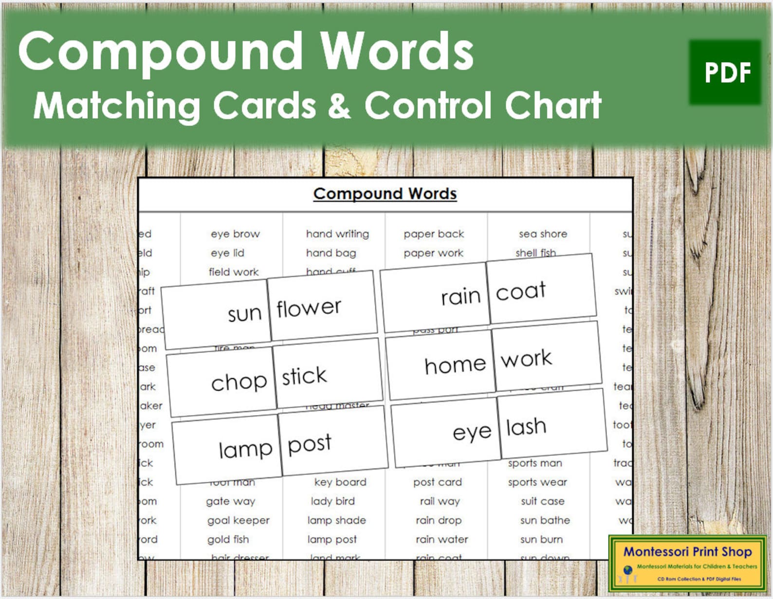 Compound Words Grammar Printable Montessori Materials - Etsy